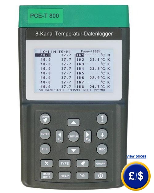 PCE T 800 Data Logger (8 CH) | EMIN.COM.MM