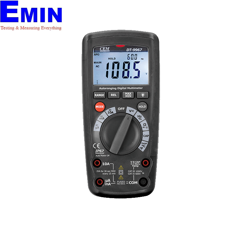 CEM DT-9969 Rugged Design Versatile T-RMS Auto-Ranging Multimeter (True ...