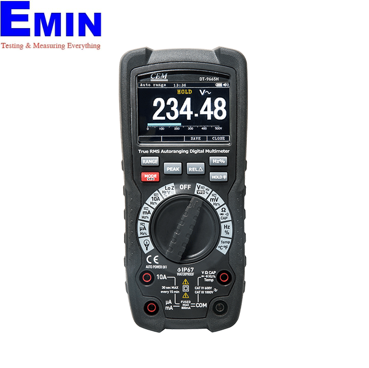 CEM DT-9663H Heavy Duty True RMS Industrial Multimeters with VFD Measurement (True RMS, AC/DC ...