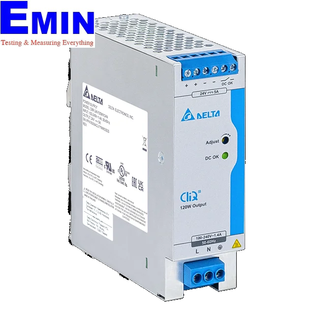 Delta DRP-24V120W1CBN CliQ III DIN Rail Power Supply (1P, 24V; 120W; 5A ...
