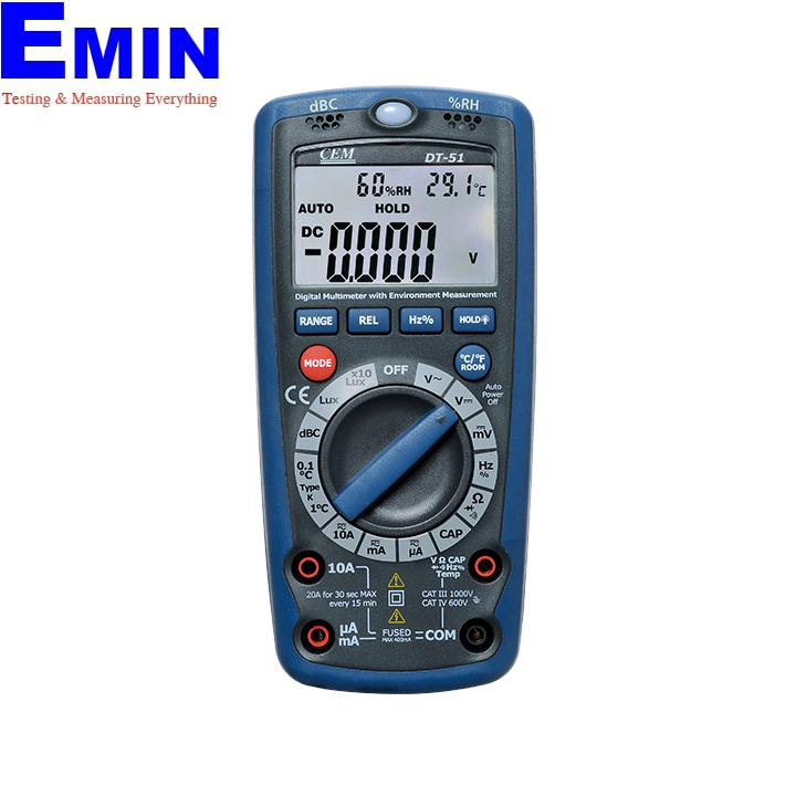 CEM DT-61 6 in 1 Digital Multimeter with Environment Measurement (600V,10A) | EMIN.COM.MM