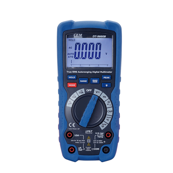 CEM DT-9660B Heavy Duty True RMS Digital Multimeter (True RMS, AC/DC 10A/1000V) | EMIN.COM.MM