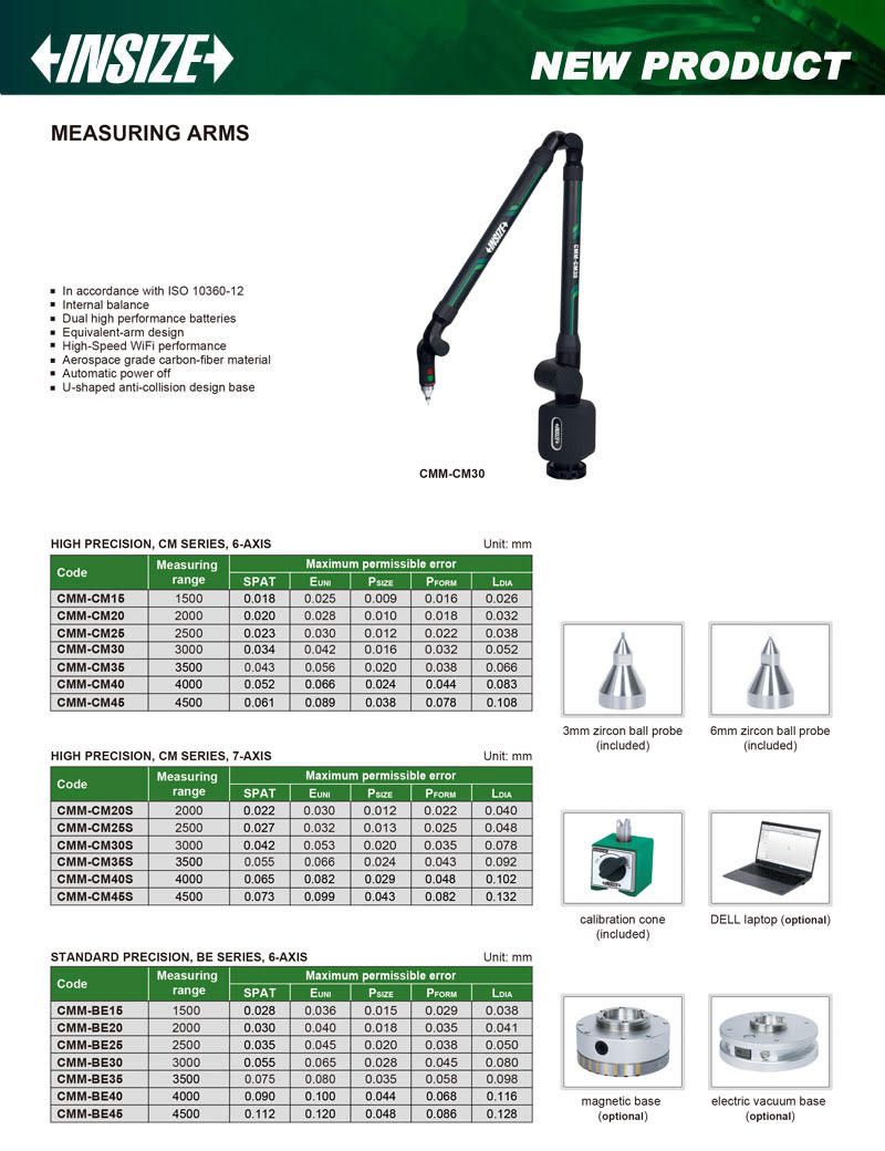 INSIZE CMM-CM30 Measuring Arm (3000mm, 6-Axis) | EMIN.COM.MM