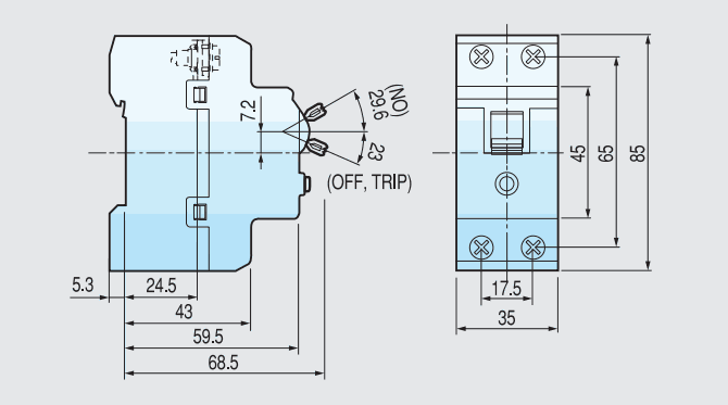 LS 32KGRd 15A ELCB Aptomat (2P; 15A; 2.5kA) | EMIN.COM.MM