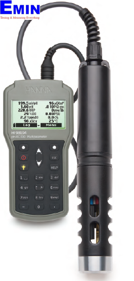 Hanna HI98195/20 Multiparameter pH/ORP/EC/Pressure/ Temperature Waterproof Meter (20 meter cable ...