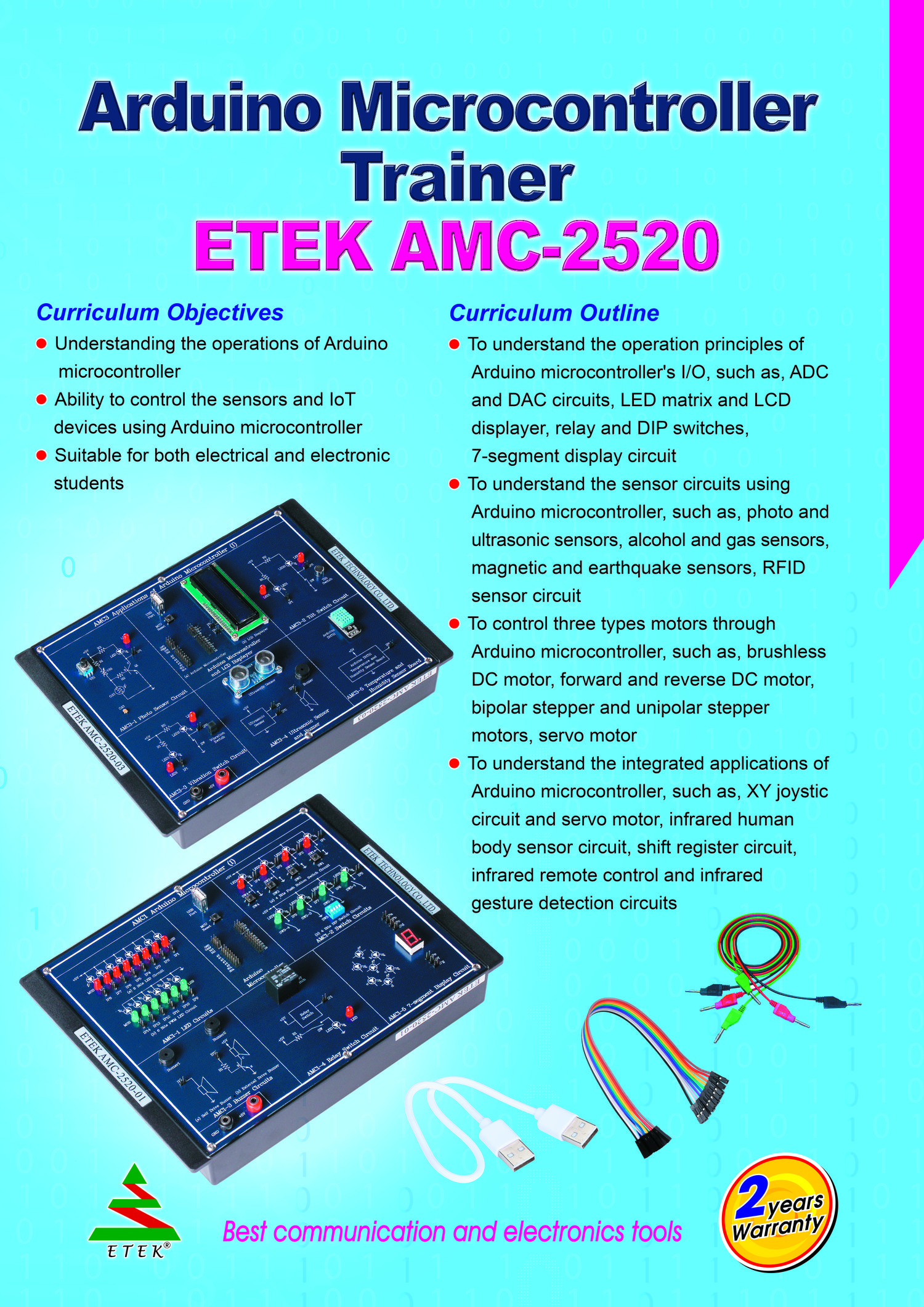 ETEK AMC-2520 Arduino Microcontroller Trainer (7 modules) | EMIN.COM.MM