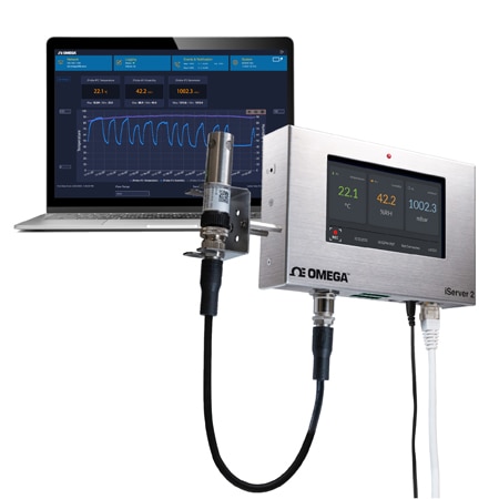 OMEGA IS2-THB-B iServer 2 - Virtual Chart Recorder (85 °C, Probe, Wall ...