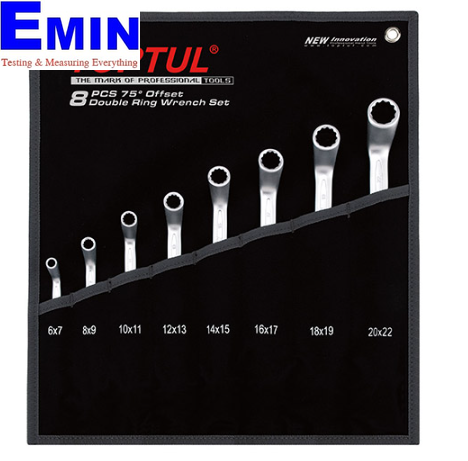 TOPTUL GPAI1202 75° Offset Double Ring Wrench Set (12 pcs) | EMIN.COM.MM