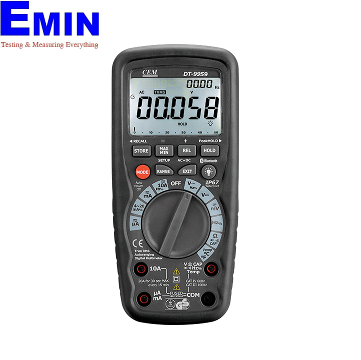 CEM DT-9959 Professional T-RMS Industrial Multimeter (True RMS, AC/DC 1000V, 10A) | EMIN.COM.MM