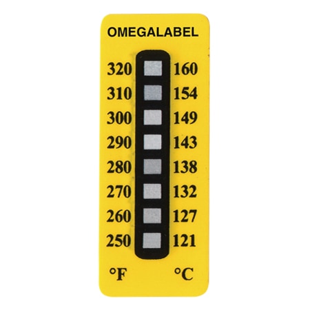 OMEGA TL-8-410-30 8 Point Non-Reversible Temperature Label (500 °F ...