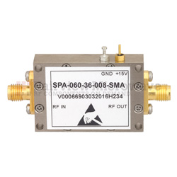 Fairview SPA-060-36-008-SMA Medium Power Amplifier at 800 mW P1dB Operating From 60 MHz to 6 GHz ...
