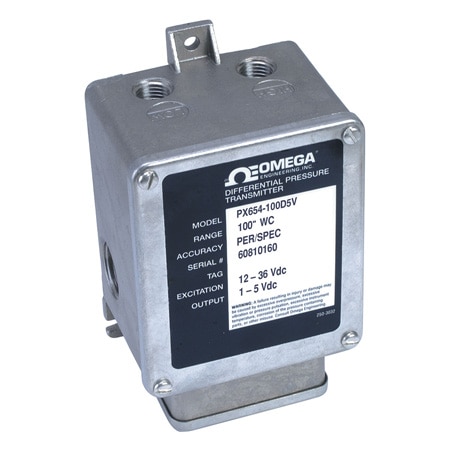 OMEGA PX657-100DI Bidirectional, Differential Pressure Transmitters ...