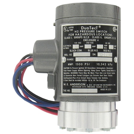 Dwyer H2S-2 Dual-Action Explosion-Proof Pressure Switch, UL/CSA Listed ...