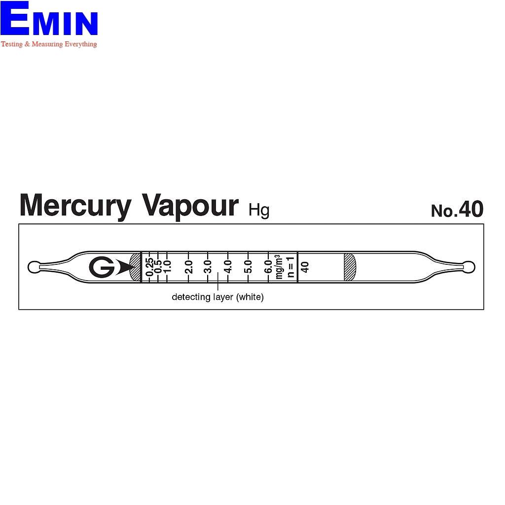 Gastec 40 Quick-measuring Detector tubes Mercury vapour Hg (0.05 ~ 13.2 ...