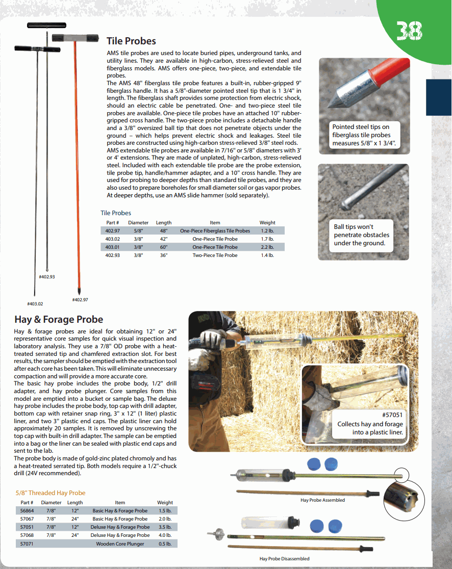 AMS 403.02 AMS 403.02 42" Tile Probe | EMIN.COM.MM