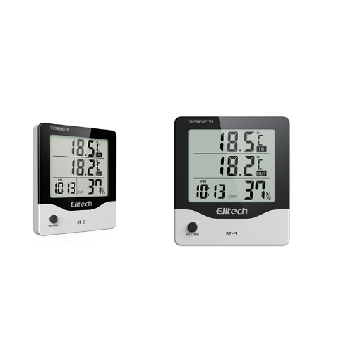 Elitech BT-3 Indoor/Outdoor Digital Hygrometer Thermometer (0-50℃/ 20 ...