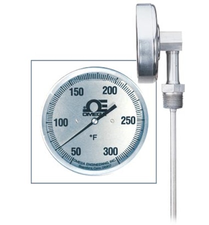 OMEGA VR-50-400F-4-1/2 3 in and 5 in Dial Bimetal Thermometer with NPT ...