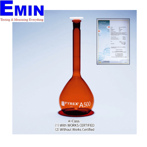 Pyrex Py.3152.22A A-class Amber Volumetric Flask (2000ml) | EMIN.COM.MM