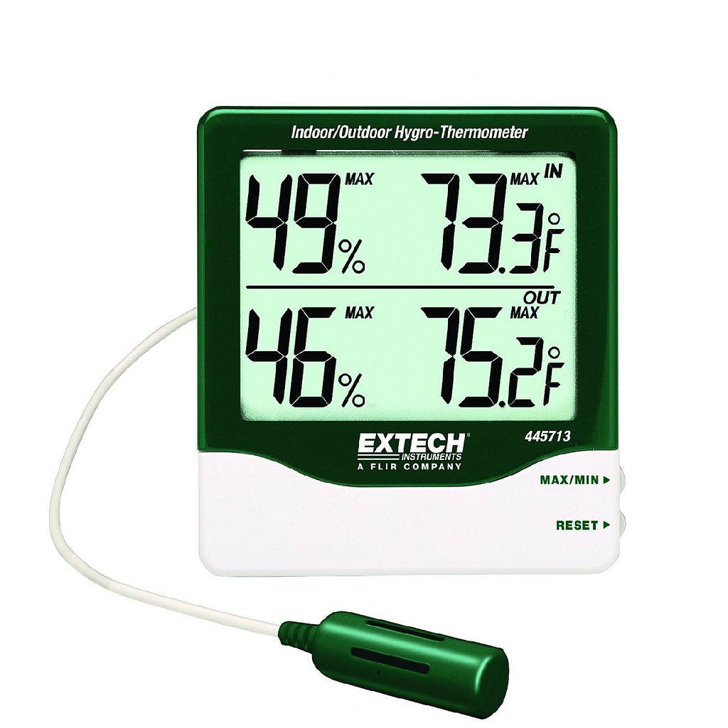 EXTECH 445713 Extech 445713 Big Digit Indoor/Outdoor Hygro-Thermometer ...