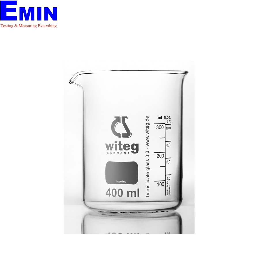 WITEG 5 500 050 B Beaker low form with spout and Witeg logo (50ml; 10 ...